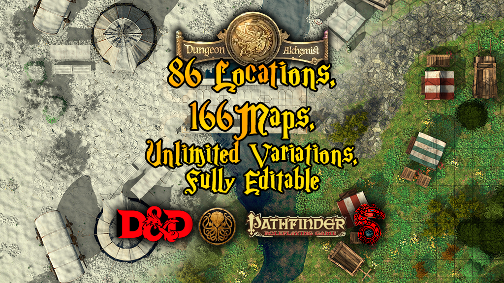 86 Editable Locations, 166 Total Maps – W Fantasy and RPG