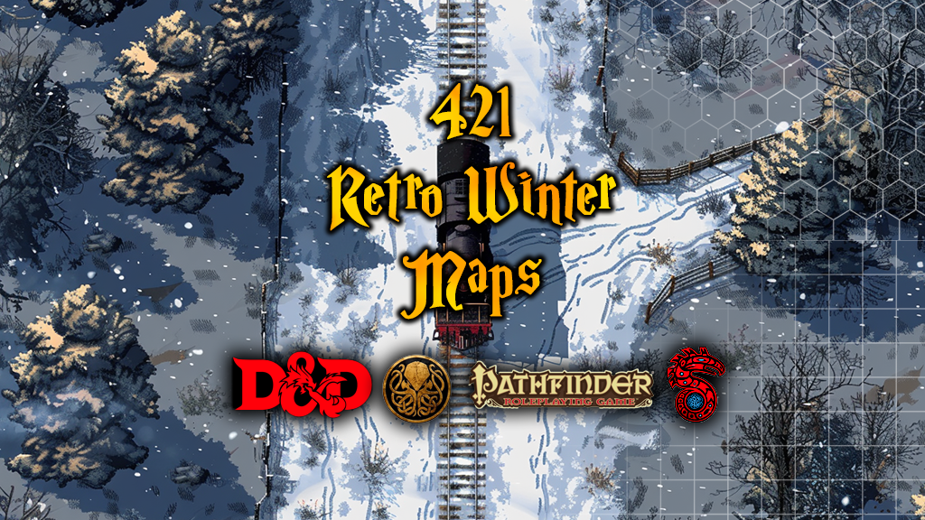 421 Retro Winter Maps – W Fantasy and RPG