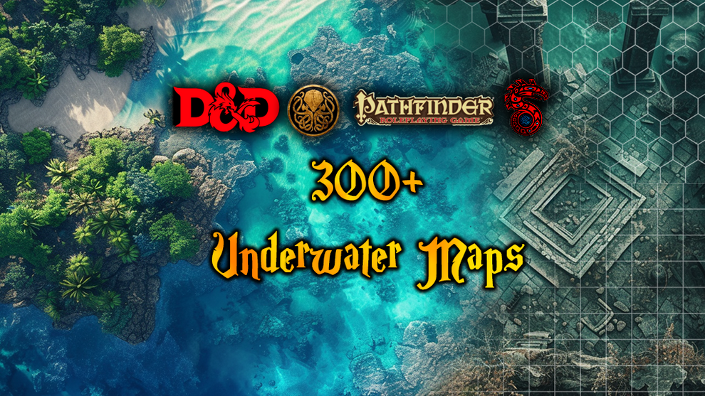 375 Underwater Maps – W Fantasy and RPG
